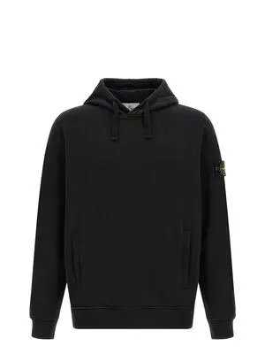 Stone Island Badge Hoodie - Black