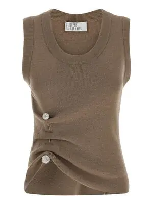 Giuseppe Di Morabito Jewel Embellished Knit Top - Cream