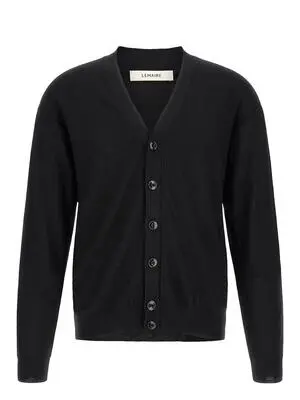 LEMAIRE Relaxed Twisted Wool Blend Cardigan - Black