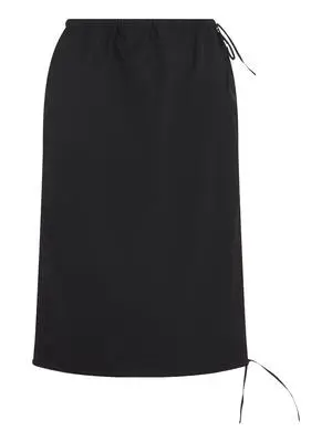 Prada Nylon Midi Skirt With Drawstring Detail - Black