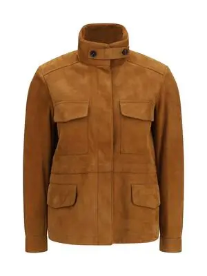 Loro Piana Field Traveller Mini Lambskin Jacket - Brown