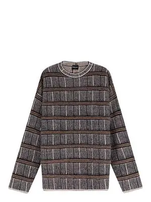 GIORGIO ARMANI GIORGIO ARMANI Striped Virgin Wool And Silk Blend Crewneck Sweater