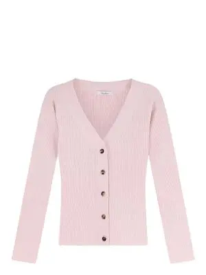 Max Mara Max Mara Ribbed Wool And Cashmere V-Neck Cardigan Multicolor
