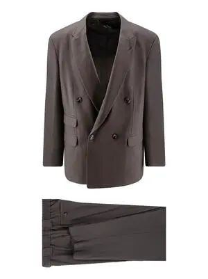 Giorgio Armani Oversized Fluid Virgin Wool Suit - Blue