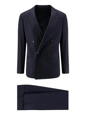 Giorgio Armani Slim Lightweight Virgin Wool Suit - Black