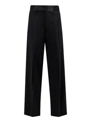 Giorgio Armani Tailored Wide Leg Wool Trousers - Black