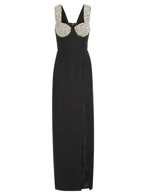 PATRICK MCDOWELL Kathleen Crystal-embellished Crepe Maxi Dress - Black