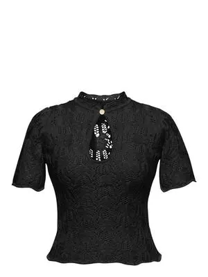 Lena Hoschek Choupette" Cotton-blend Knitted Top - Black