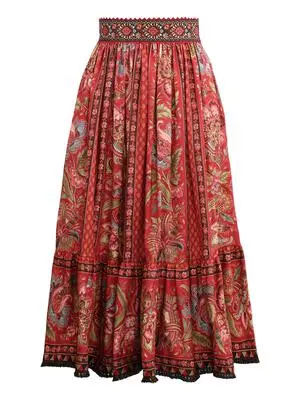 LENA HOSCHEK Lena Hoschek Paysanne Cotton Midi Skirt