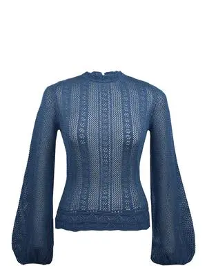 Lena Hoschek Affaire Cotton-blend Knit Top - Blue