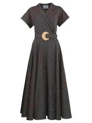 Lena Hoschek Celina Cotton Midi Dress Navy