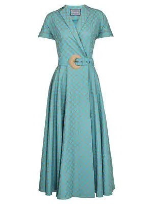 Lena Hoschek Celina Cotton Midi Dress - Turquoise