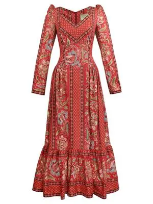 Lena Hoschek Paysanne Cotton Midi Dress - Print