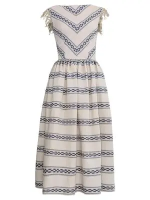 Lena Hoschek Dune Cotton Midi Dress - Stripe