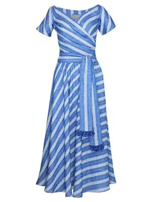 Lena Hoschek Dalila Cotton-blend Midi Dress - Stripe