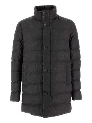 Herno High-neck Padded Long Coat - Black