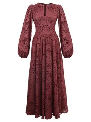 Lena Hoschek Riad Cotton Maxi Dress - Burgundy