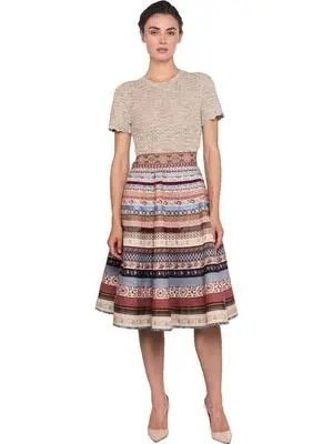 Lena Hoschek Lina Cotton-blend Knitted Top - Neutral