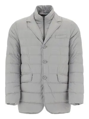 Herno Herno Single-Breasted Padded Jacket With Flip Pockets And Elastic Cuffs Gray