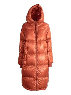 Herno Quilted Hooded Drawstring Down Coat - Red
