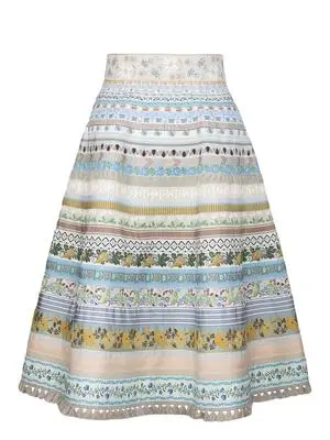 LENA HOSCHEK Classic Ribbon Cotton-Blend Midi Skirt