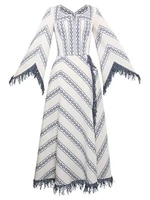 Lena Hoschek Kilim Cotton-blend Midi Dress - Stripe