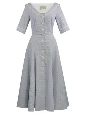 Lena Hoschek Marinella Cotton Midi Dress - Blue