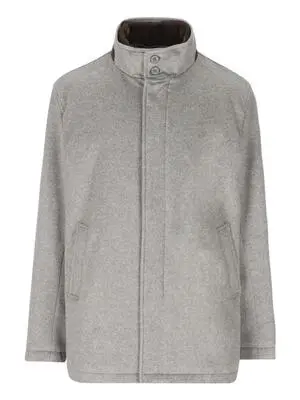 Herno High Neck Long Sleeve Casual Jacket - Grey