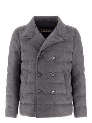 Herno Double-breasted Down Jacket - Light Gray