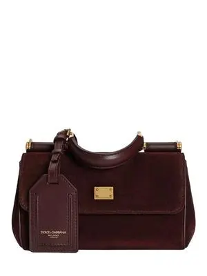Dolce & Gabbana My Sicily Mini Handbag In Split Leather - Red