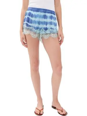 CIAO CIAO VACATION Ciao Ciao Vacation Tie-Dye Lace Trim Shorts