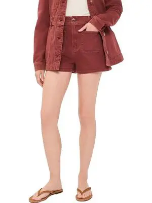 Veronica Beard Elijah Shorts With Patch Pockets - Rust