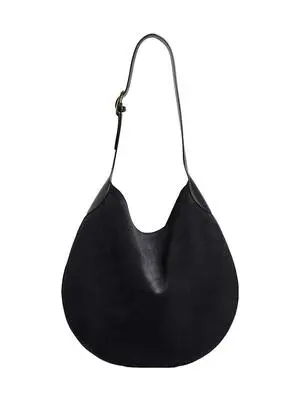 NILI LOTAN Jagger Suede Tote With Leather Strap - Midnight Mdt