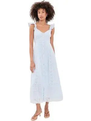 LoveShackFancy Kailette Dress - Blue Finch