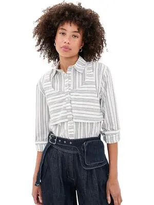 DAMSON MADDER Valeria Striped Double Layered Button-down Shirt - Multi