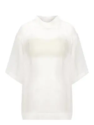 SWF High Collar Sheer Tee With Satin Bandeau - Pistachio