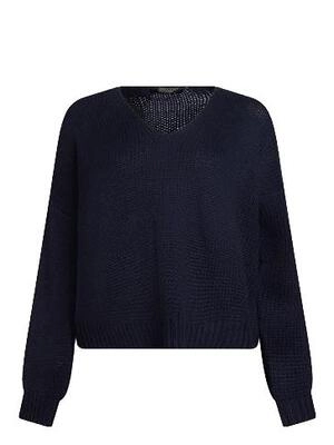 ARAGONA Cashmere V-neck Sweater - Blue