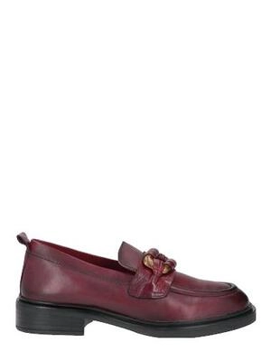 CAFÈNOIR Leather Loafers With Embellishments - Red