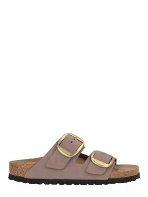 BIRKENSTOCK Taupe Leather Sandals With Buckle Fastening - Grey