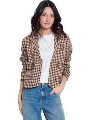 Central Park West Marlo Jacquard Knit Blazer - Camel