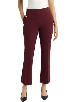 Anne Klein Pull-on Straight Leg Trouser Pants - Barolo