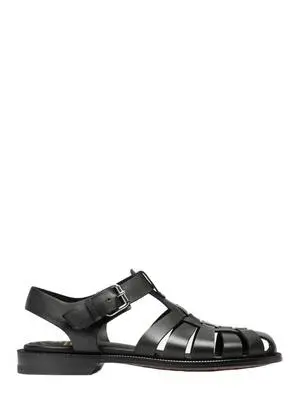 Officine Creative Woven Fisherman Leather Sandals - Black