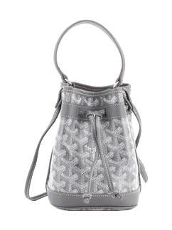 Goyard Petit Flot Bucket Bag Coated Canvas Mini - Grey