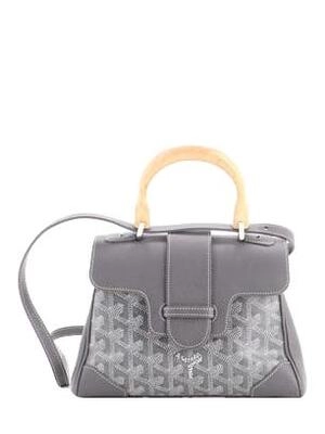 Goyard Saigon Top Handle Bag Coated Canvas With Leather Mini - Grey