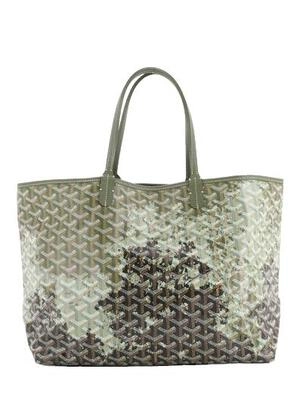 Goyard Saint Louis Tote Limited Edition Canopee Coated Canvas Pm - Green