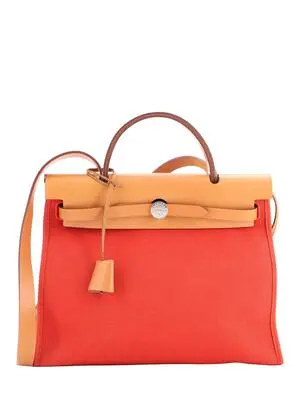 Hermès Herbag Zip Leather And Toile 31 - Red