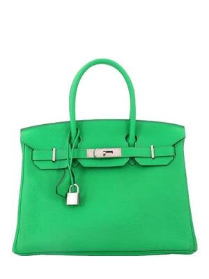 Hermès Birkin Handbag Clemence With Palladium Hardware 30 - Green