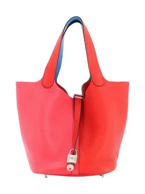 Hermès Casaque Picotin Lock Bag Clemence Mm - Red