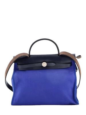 Hermès Herbag Zip Leather And Toile 31 - Blue