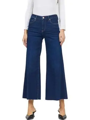 DEAR JOHN Bowie High Waist Wide Leg Jeans With Raw Hem - Star Demand
